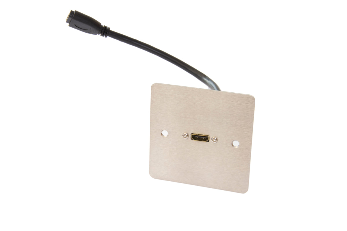 HDMI Outlet Plate Single Gang Brushed Steel – K2Audio