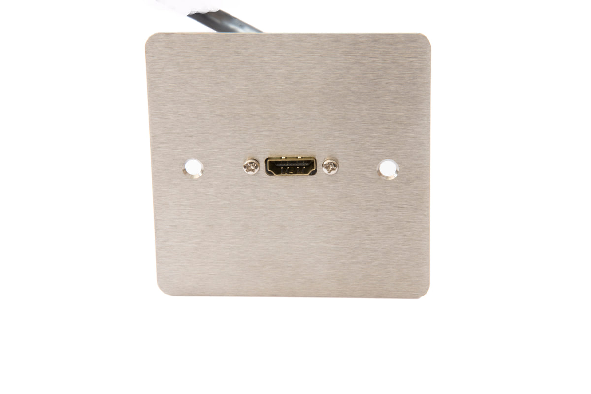 HDMI Outlet Plate Single Gang Brushed Steel – K2Audio